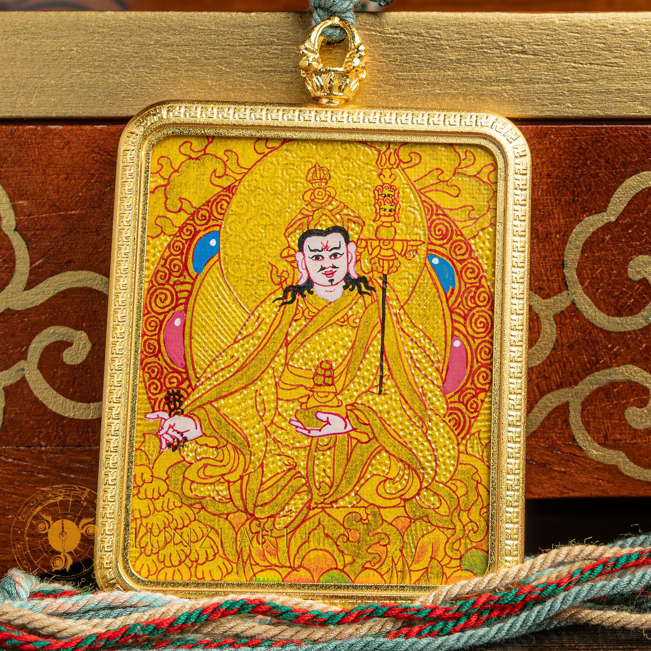 Hand-Painted Guru Rinpoche Locket Thangka | For Protection & Wisdom ...