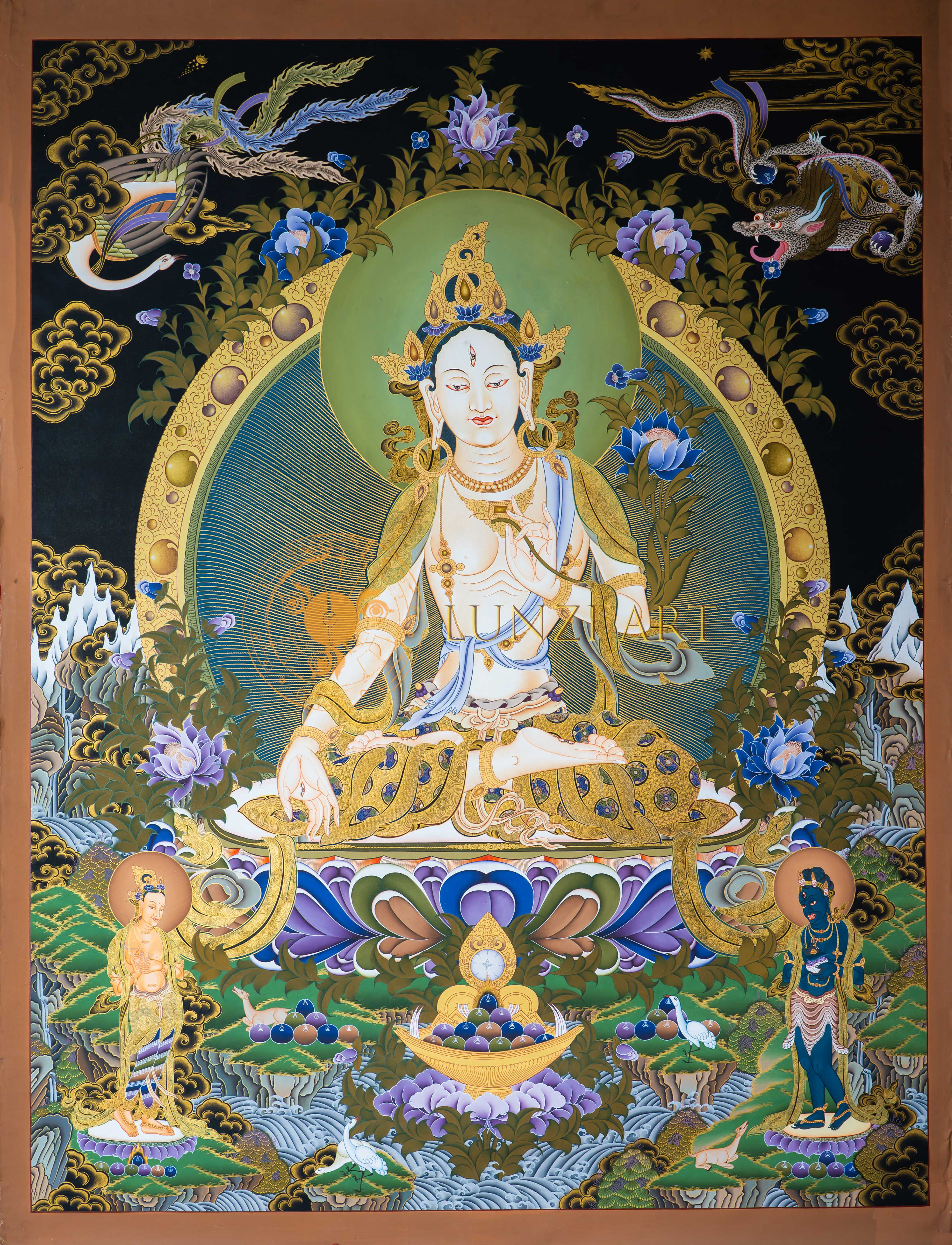 The Compassionate White Tara Thangka – LunziArt-Nepal Buddha statues ...